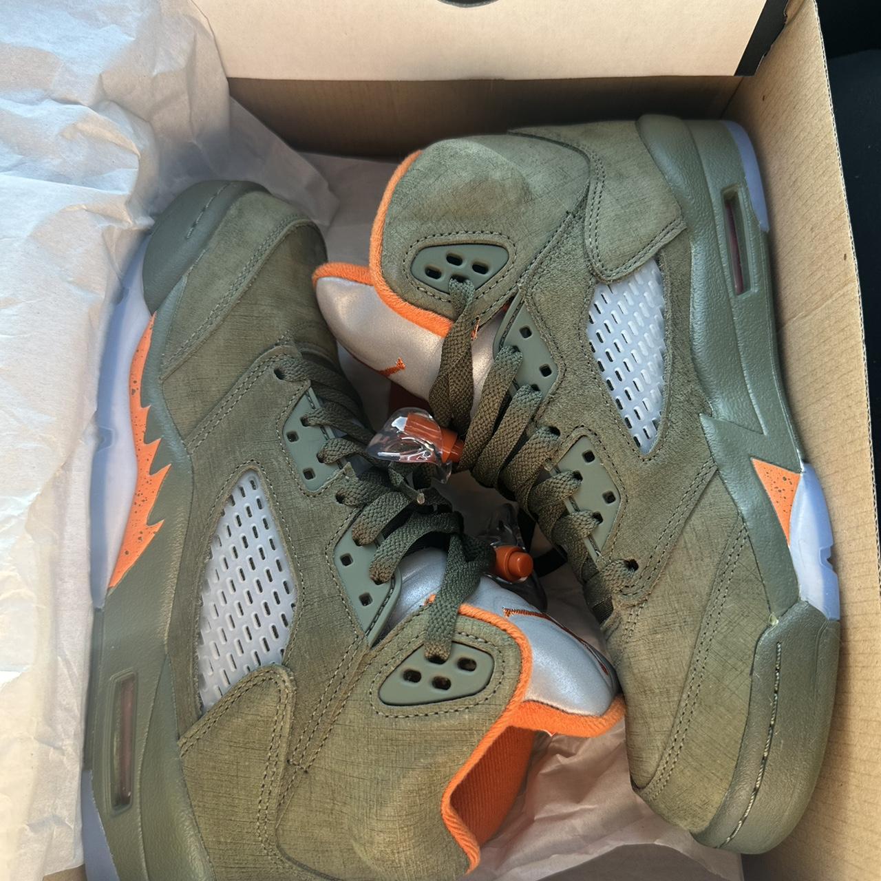 Jordan Olive 5s Sz. 6y Tried On - Depop