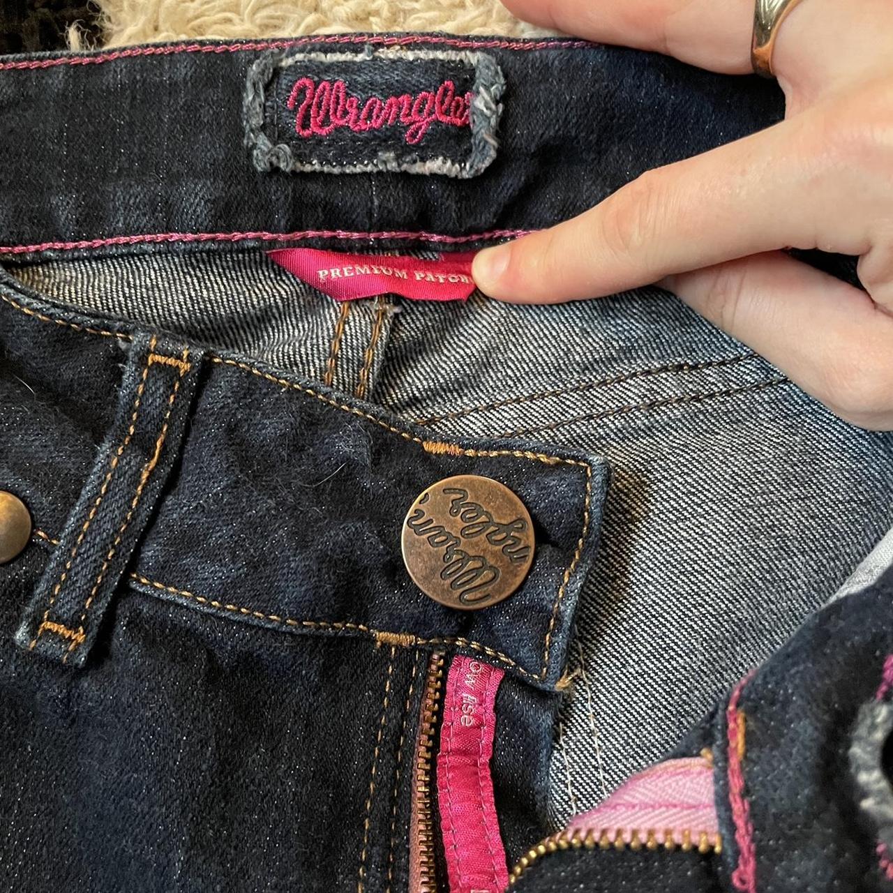 Y2K Bootcut Wranglers premium patch with Pink... - Depop