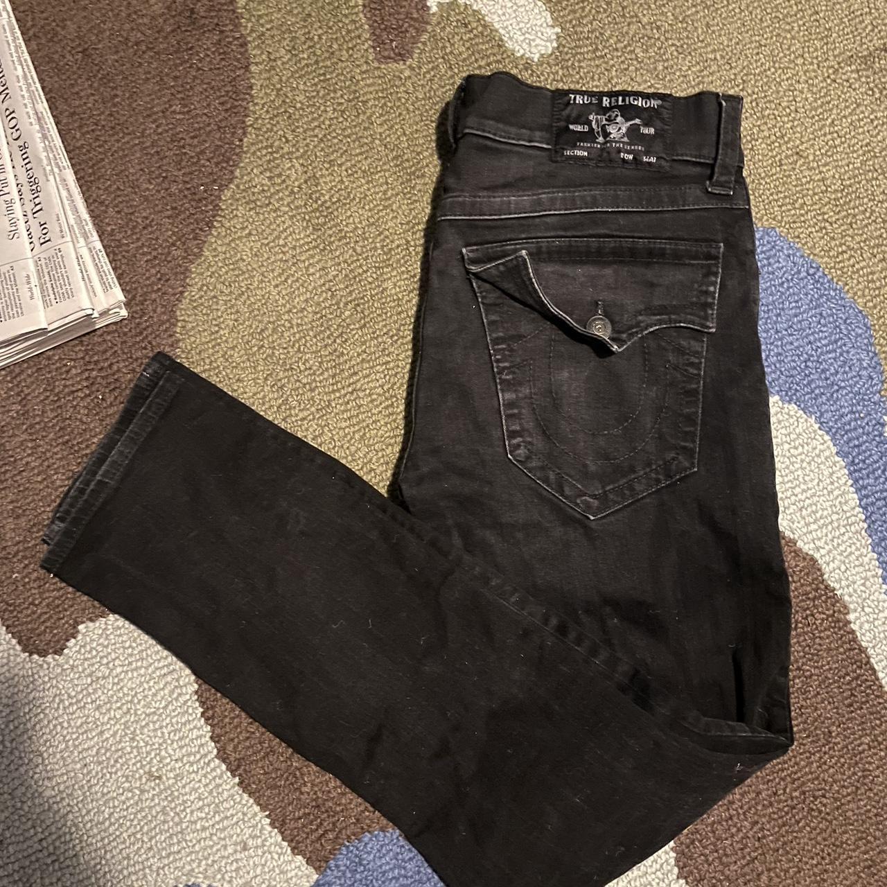 True Religion Jeans Black jeans skinny fit, nice... - Depop