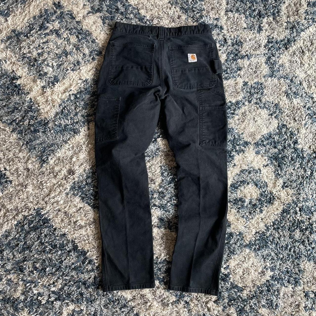 Black Carhartt Carpenter Pants Beautiful faded and... - Depop