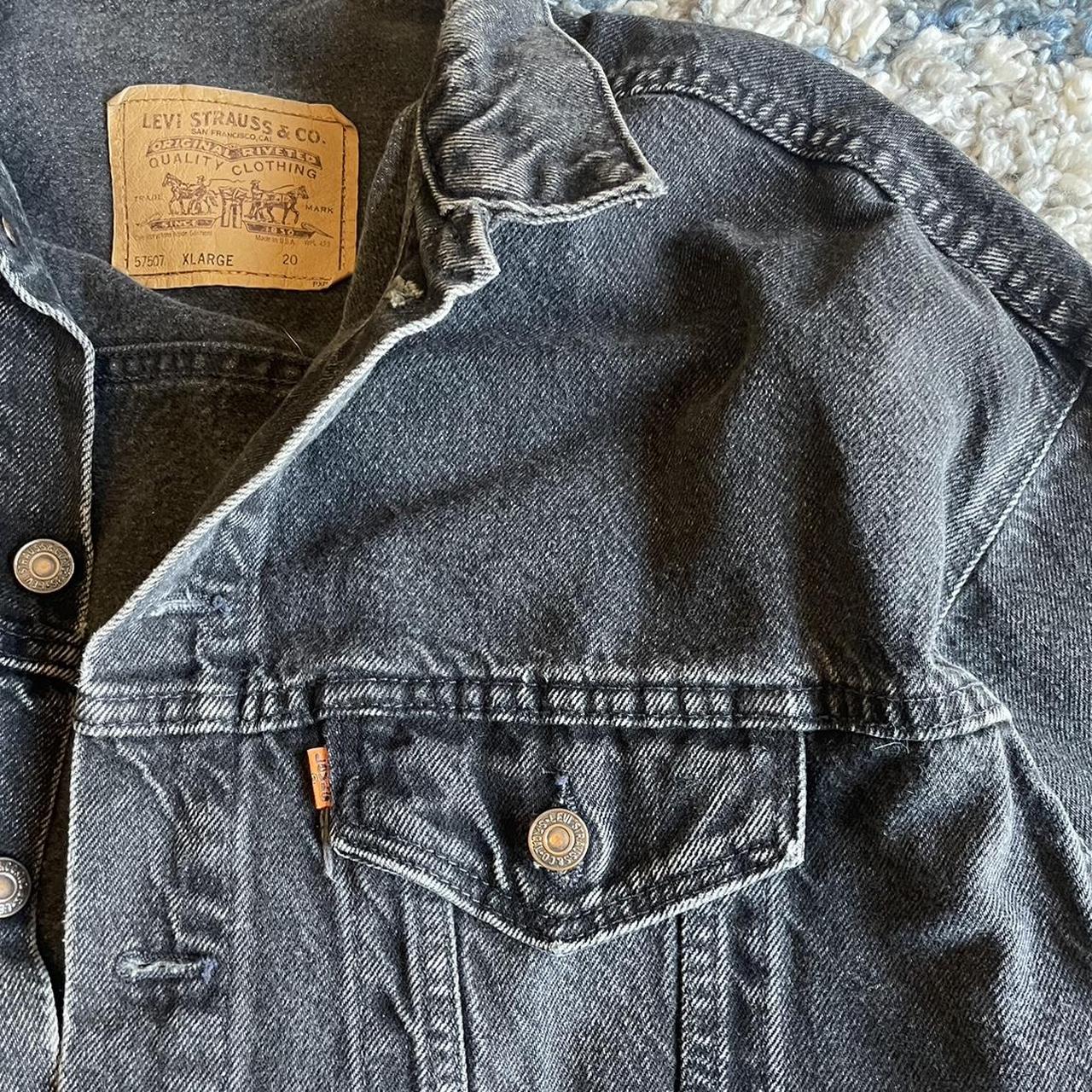 Orange Tab Black Denim Jacket Levi’s Orange Tab... - Depop