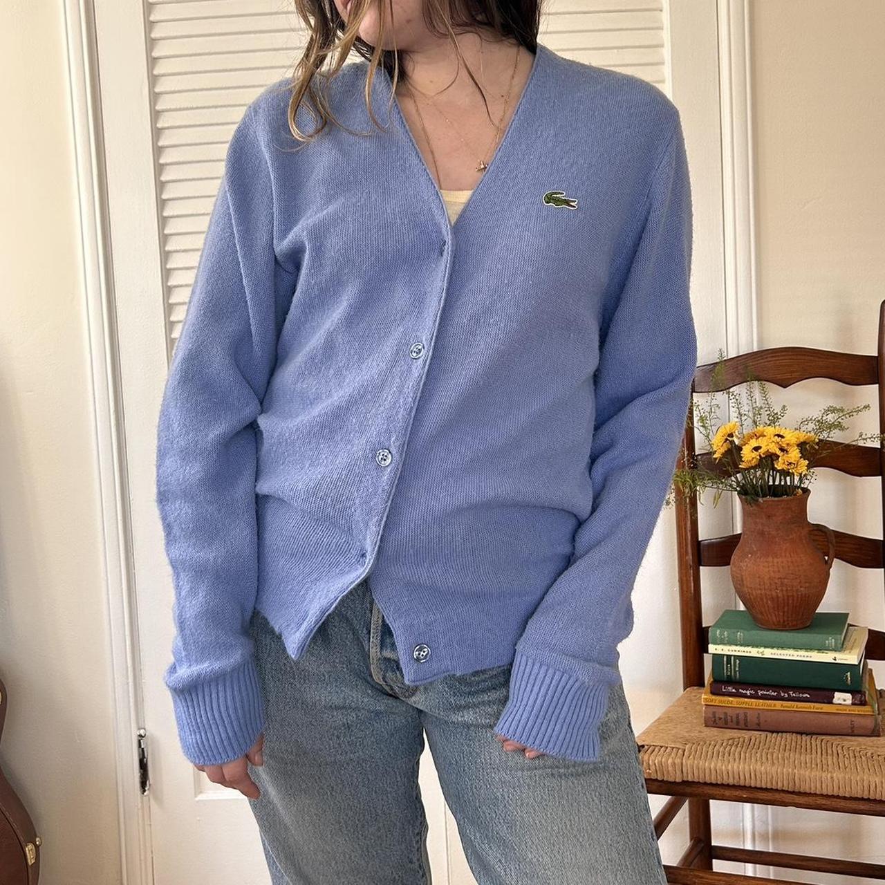 Vintage Lacoste blue/periwinkle cardigan This color... - Depop