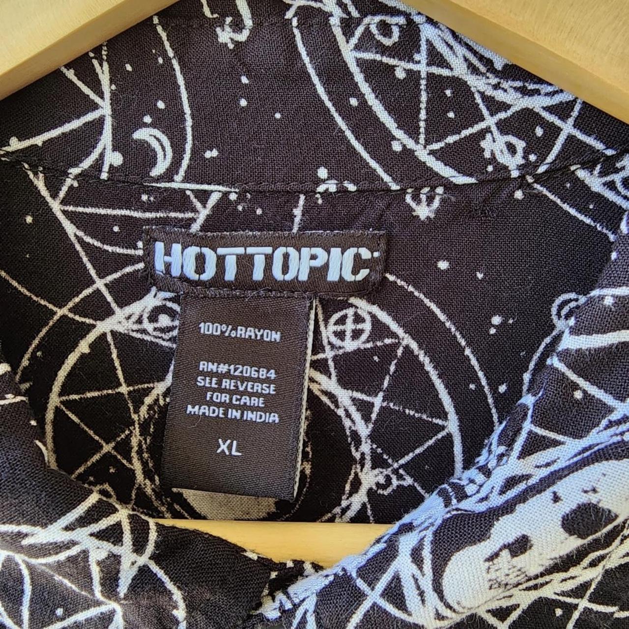 Skull button down emo t-shirt size XL, only worn... - Depop