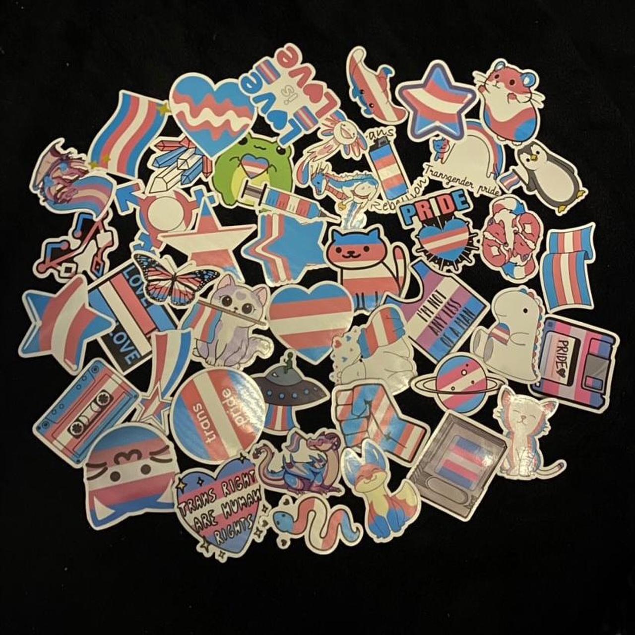 pride trans stickers. all for $6... | Depop