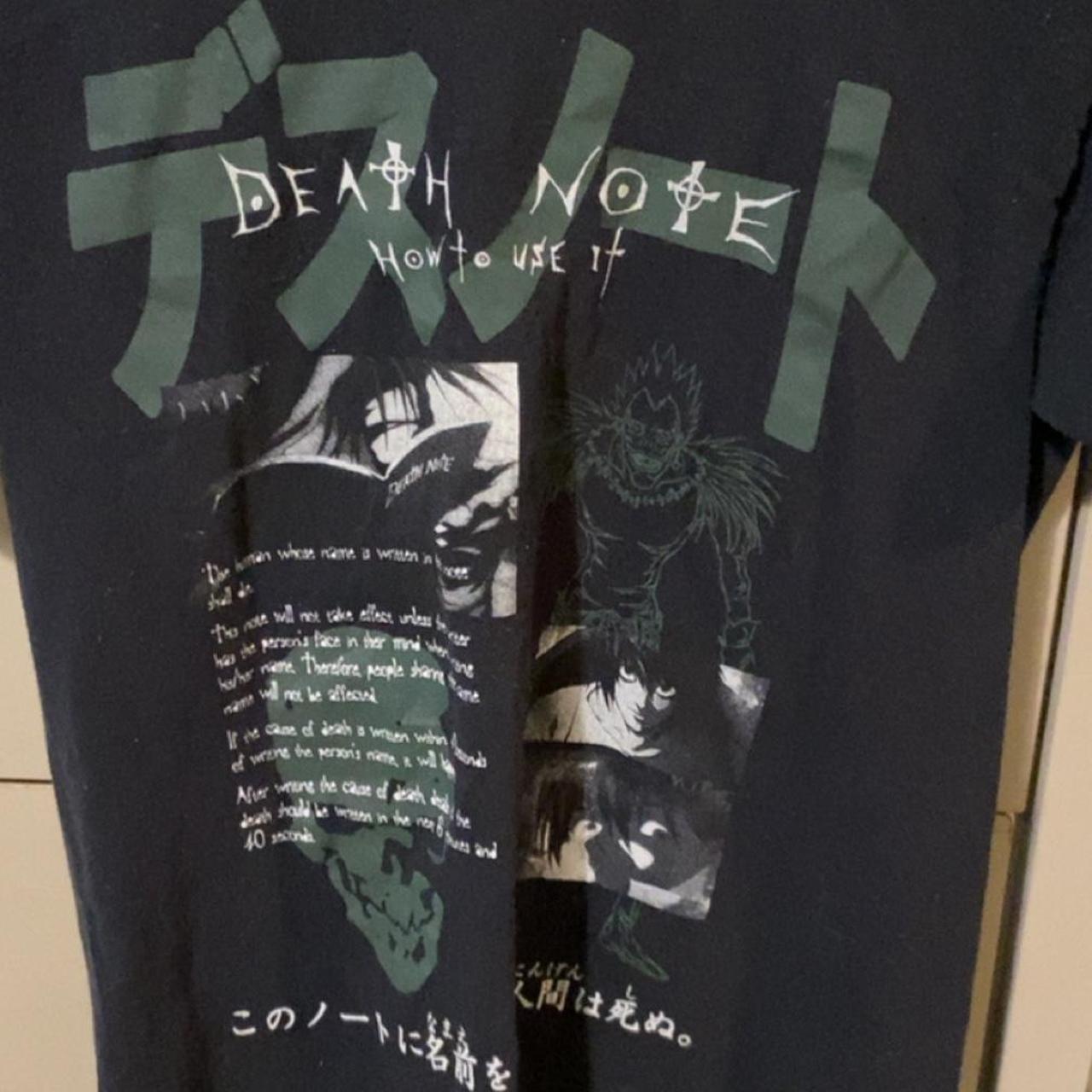 deathnote tshirt #deathnote #anime #manga #L #ryuk - Depop