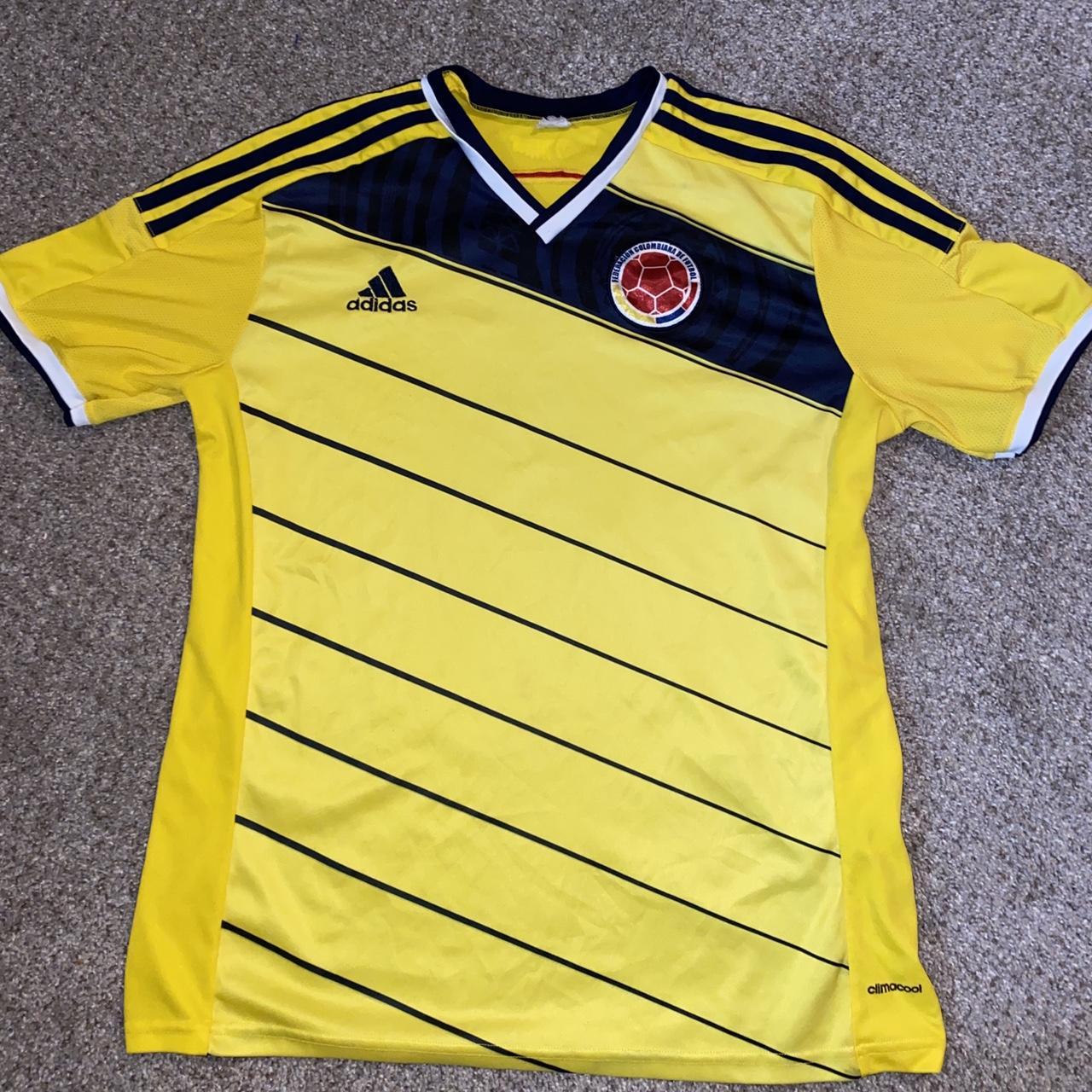 Adidas Men's Yellow and Red Top | Depop