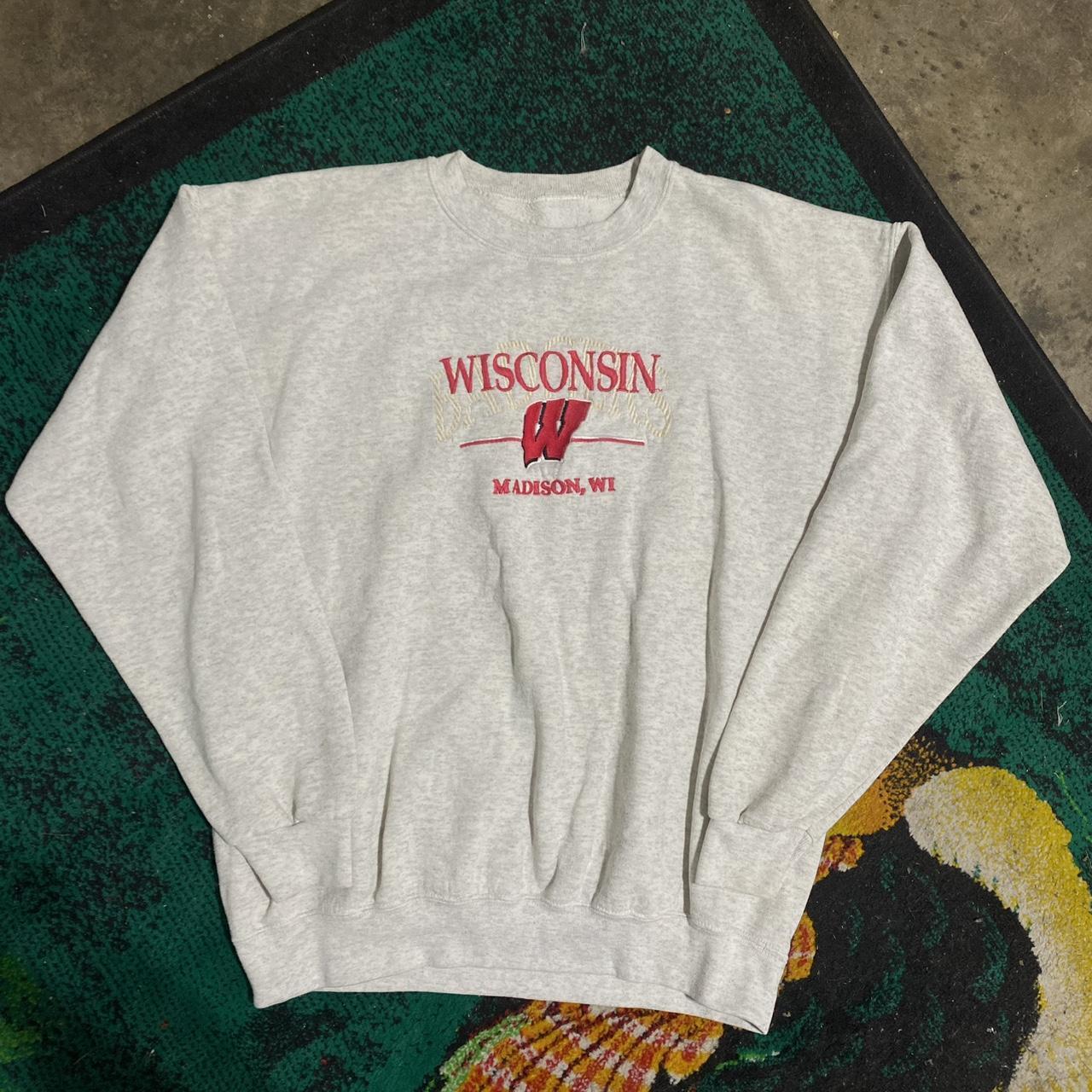 Vintage 90s Wisconsin Badgers Crewneck... | Depop