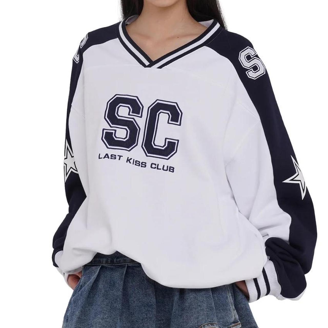 SWEET CHILLING FOOTBALL SWEATSHIRT never worn,... - Depop