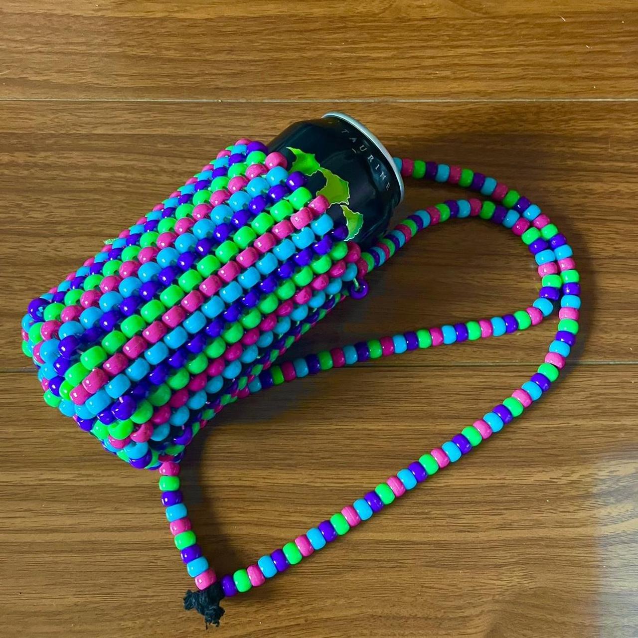 blue purple pink and green kandi cup holder... | Depop