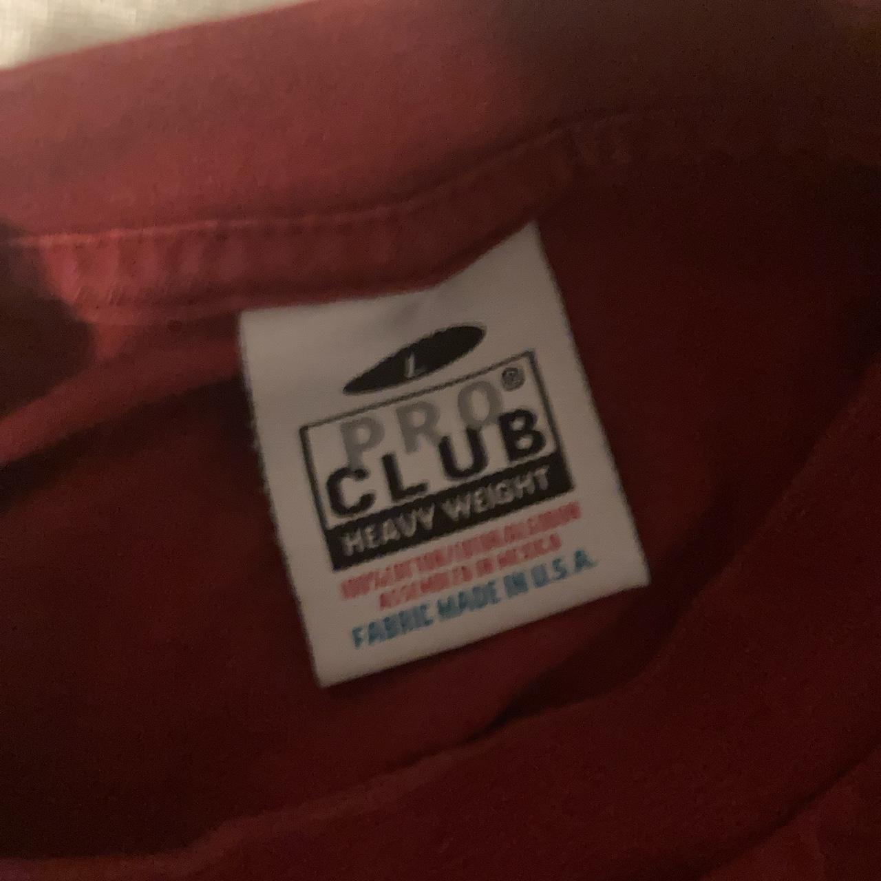 Red proclub shirt Condition great besides a small... - Depop