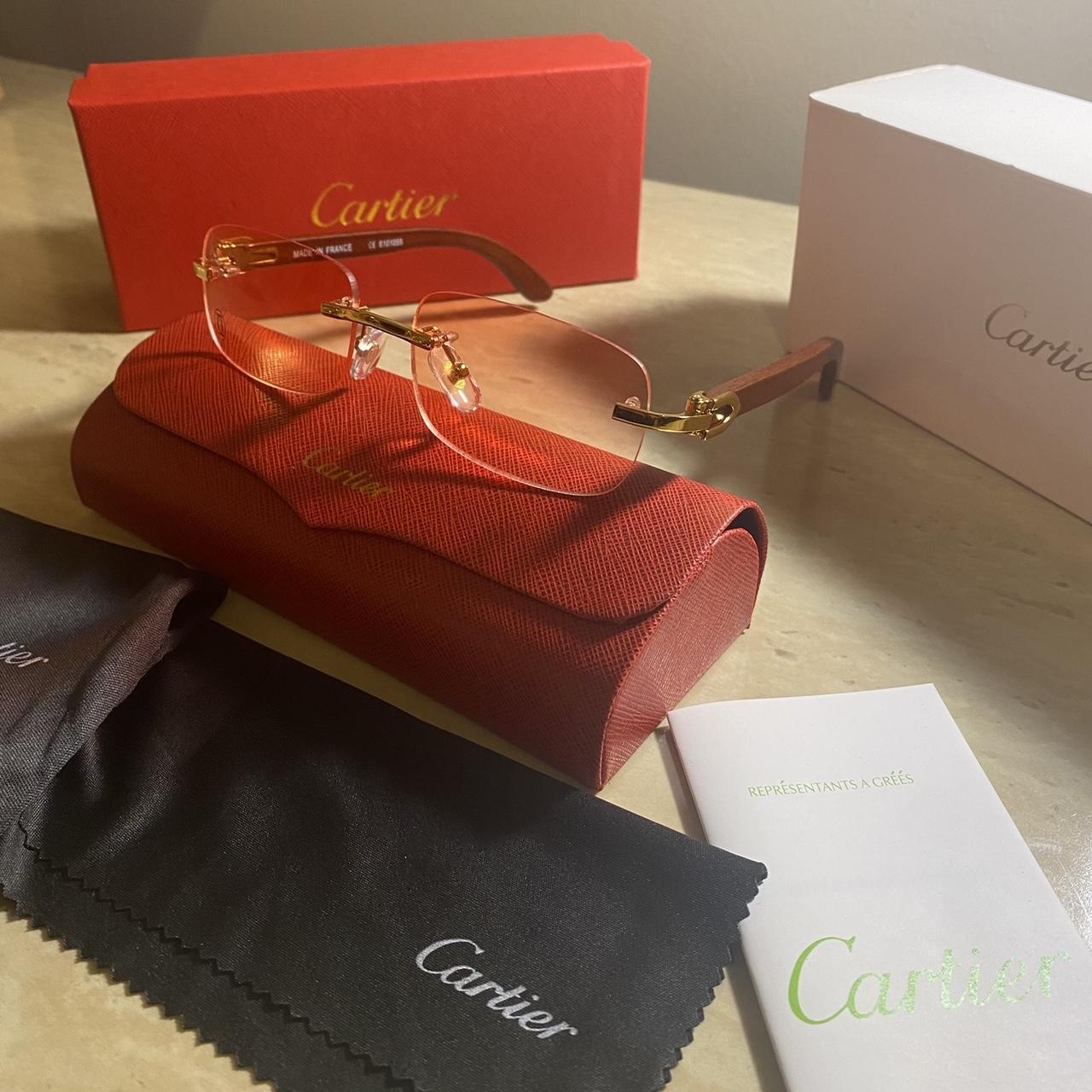 Men Cartier Sunglasses RimlessWood Glasses Eye... - Depop