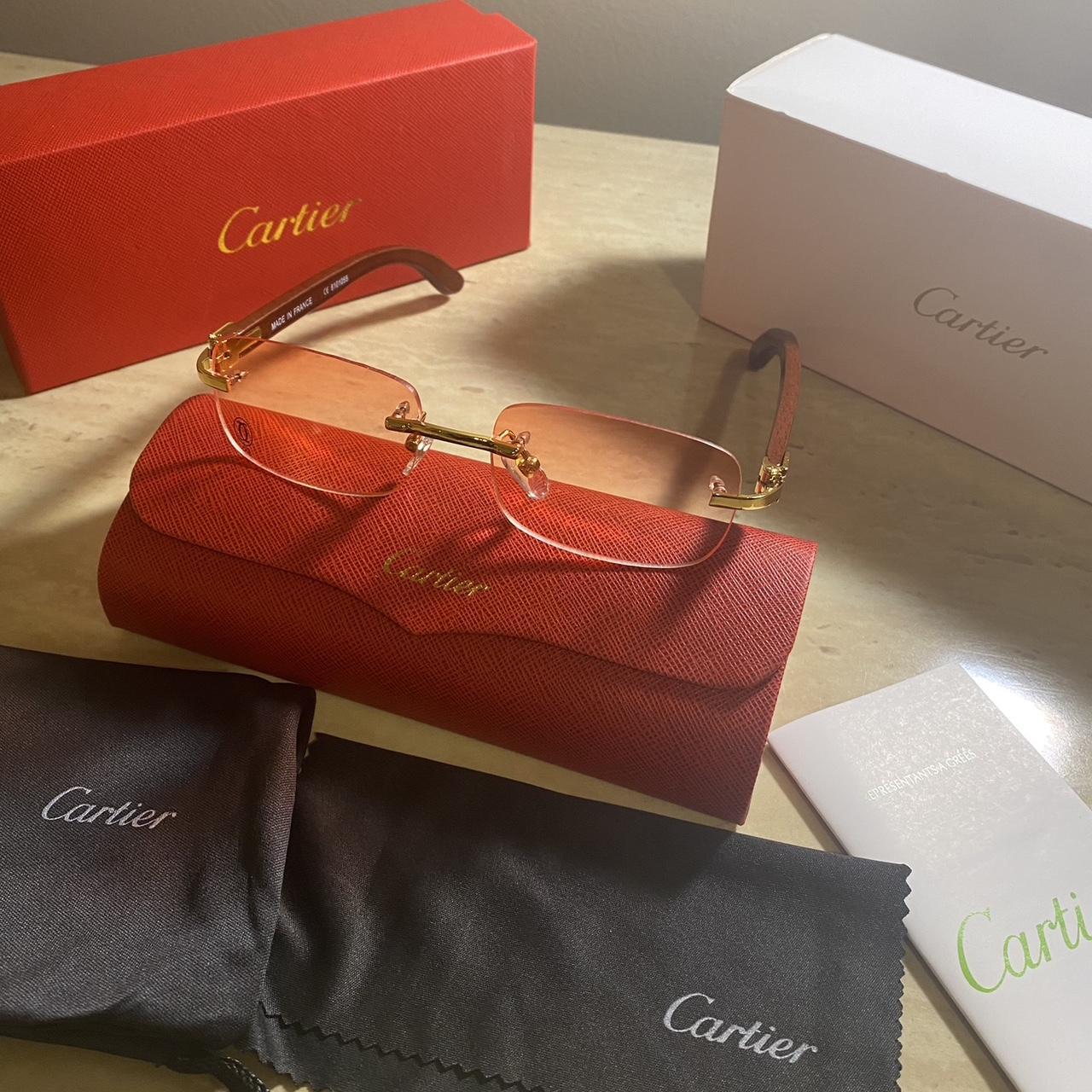 Men Cartier Sunglasses RimlessWood Glasses Eye... - Depop