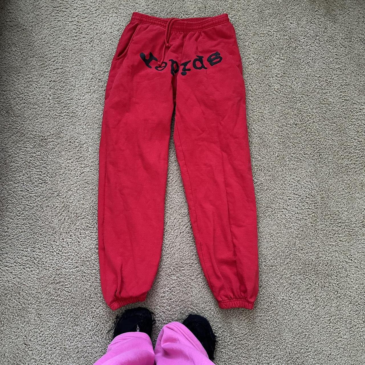 Spider sweatpants has weight puffed type of design... - Depop