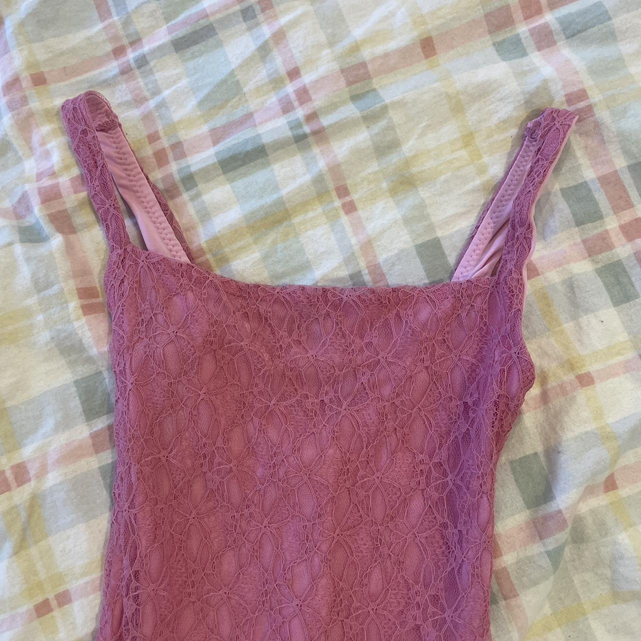 Glassons pink floral one piece body suit. Never warn... - Depop