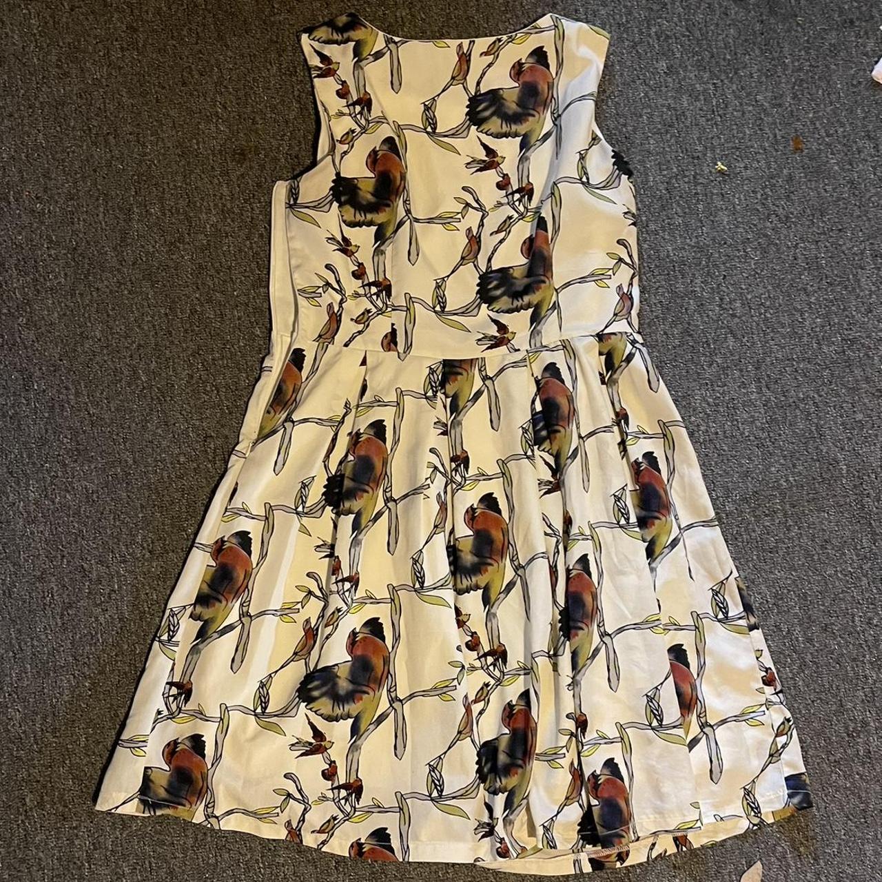 ModCloth bird print dress size large, great... - Depop