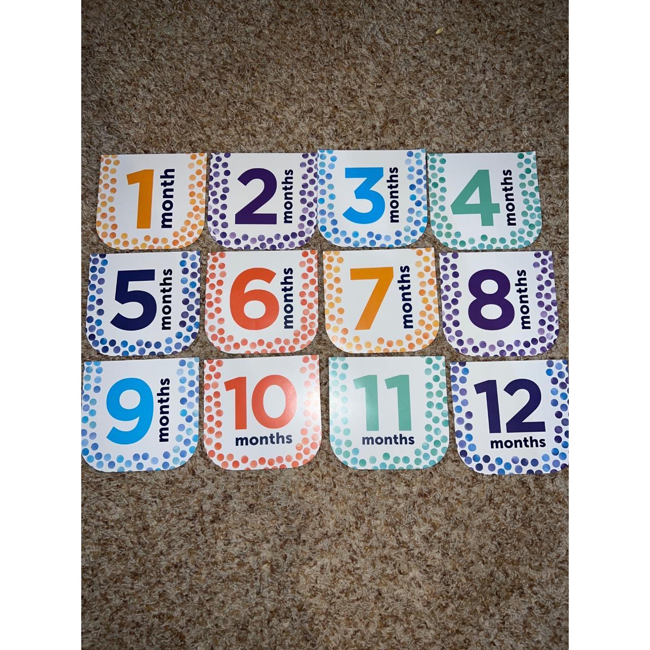 DOTTED NUMBERS 1-12 Month Baby Monthly One Piece... - Depop