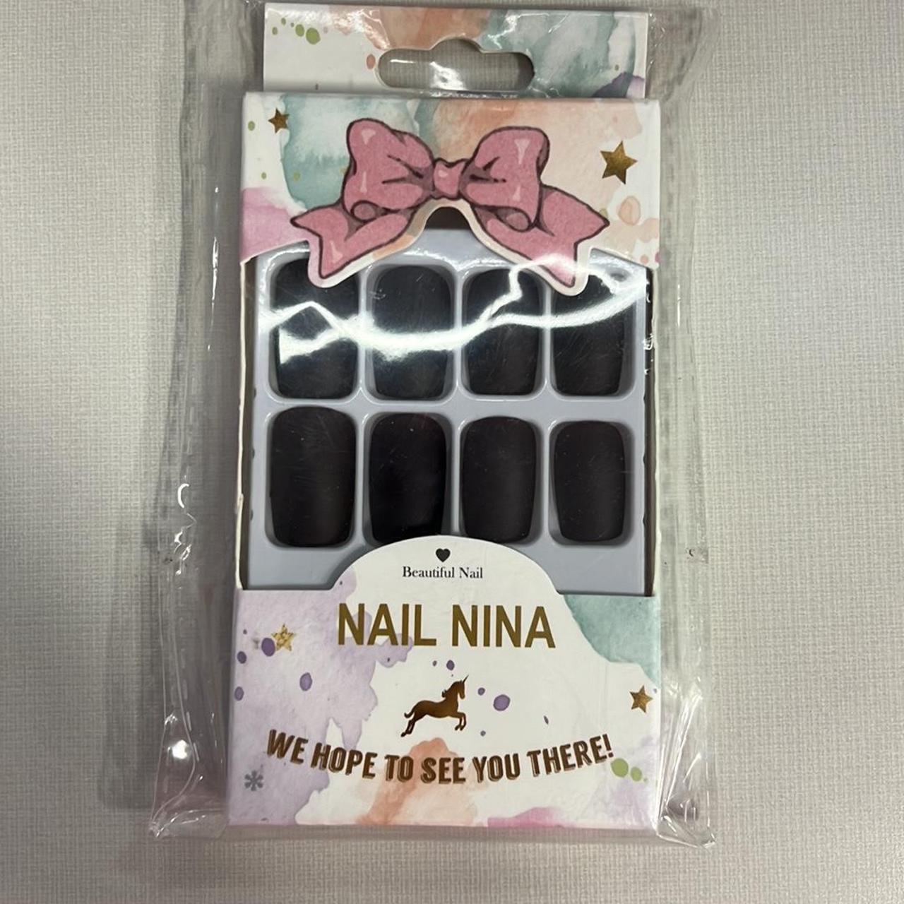 Woeoe Matte Acrylic Press on Nails Solid Color... - Depop