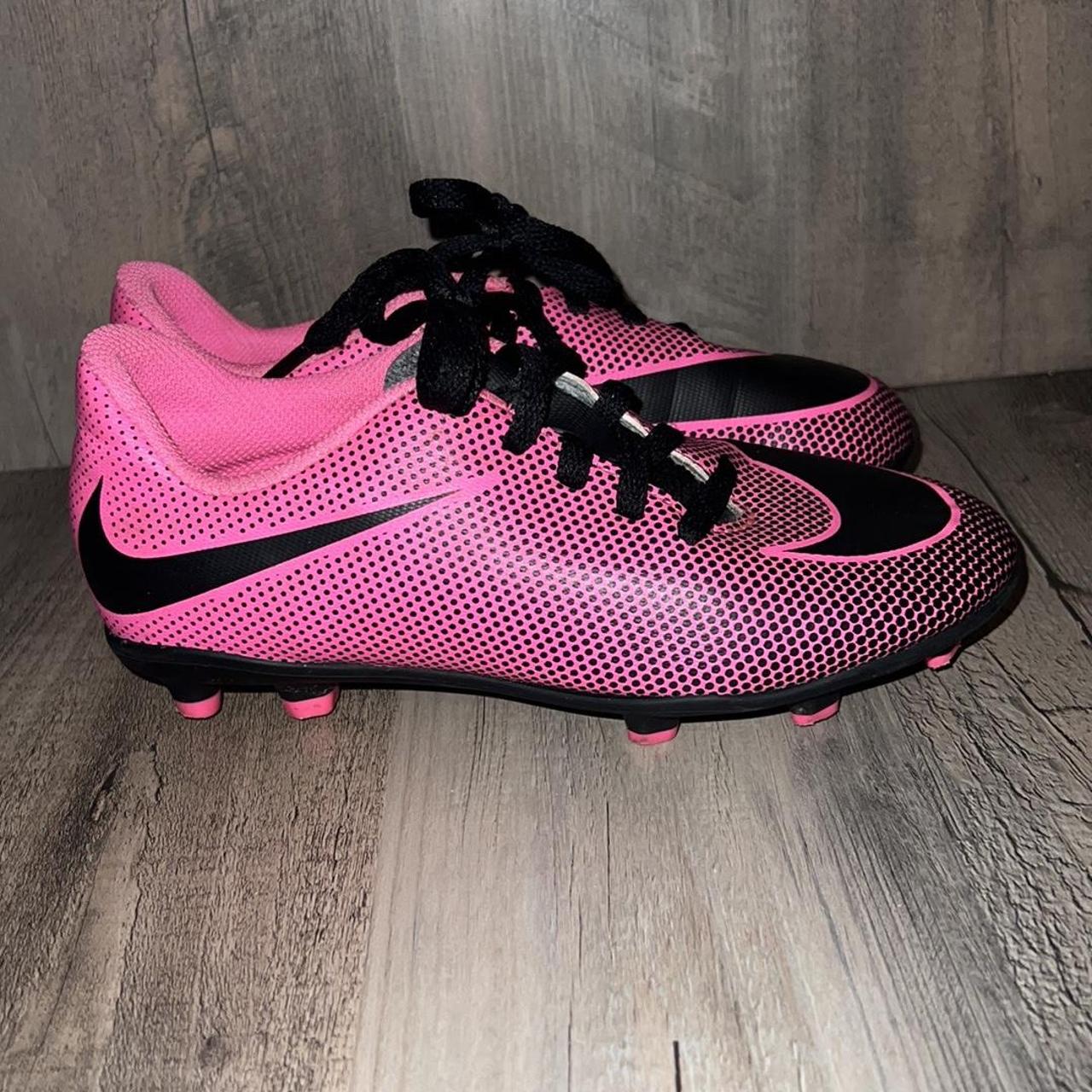 Nike Bravata II Soccer Cleats Pink Black Youth Size 13 - Depop