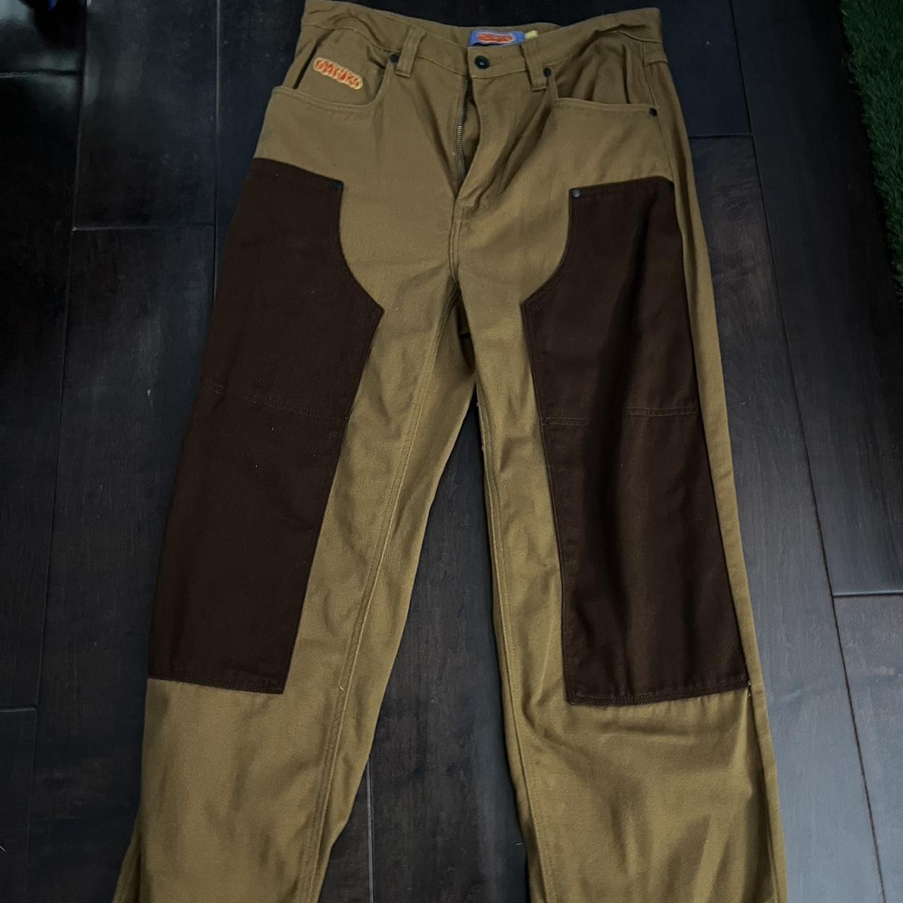 Light brown/dark brown double knee empyres (32x30) - Depop