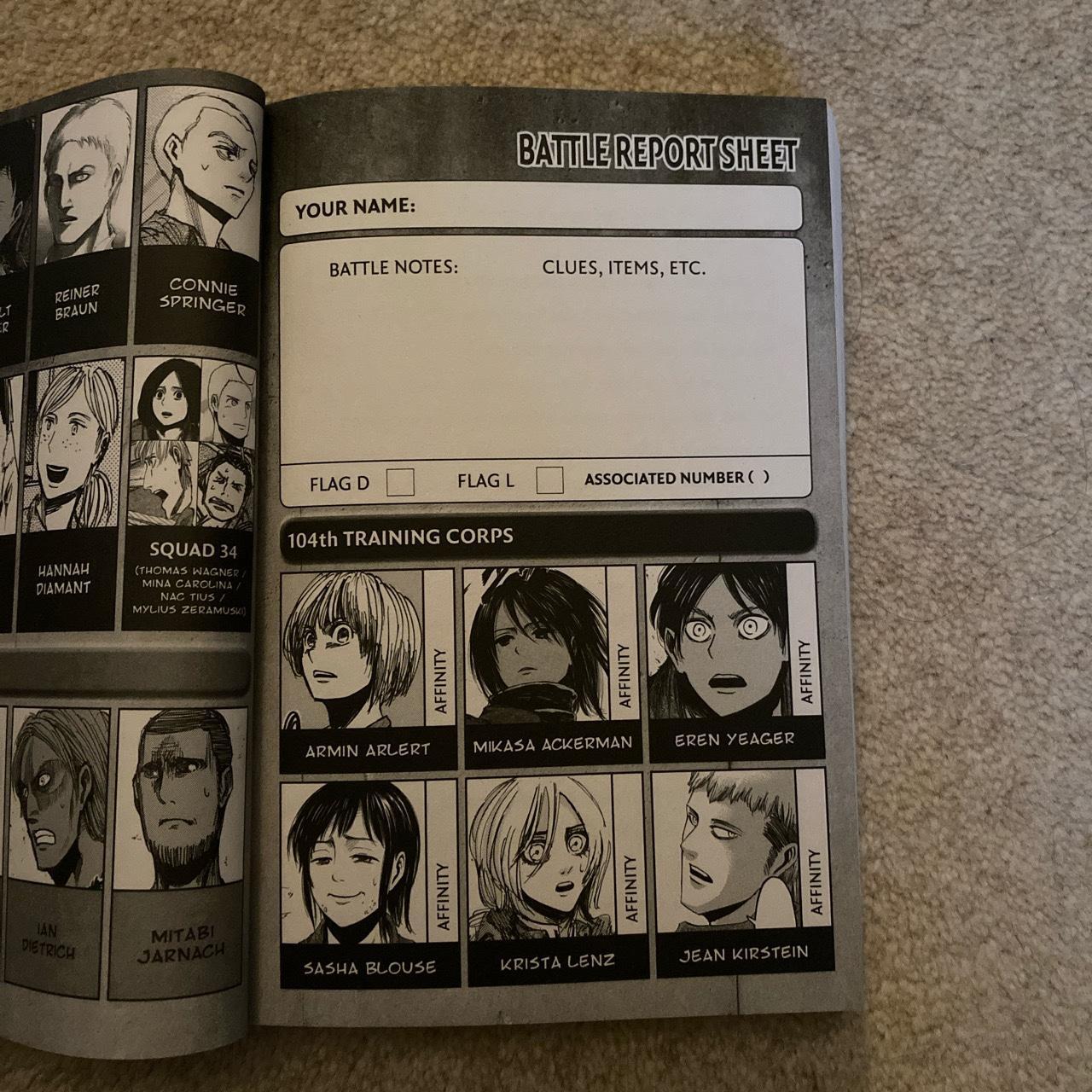 Attack on Titan adventure manga book. Choose your... - Depop