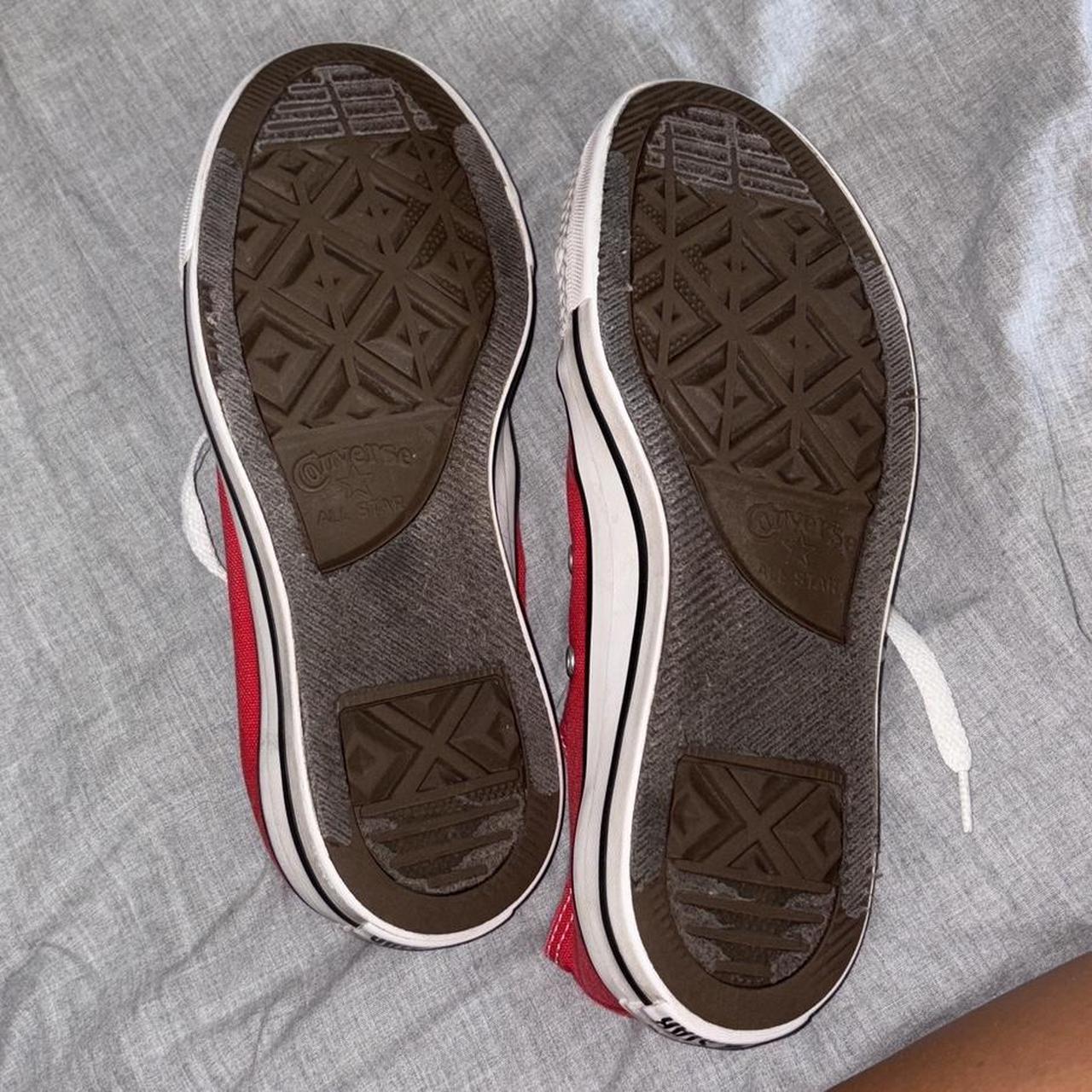 Red and white Converse Chuck Taylor’s red and... | Depop