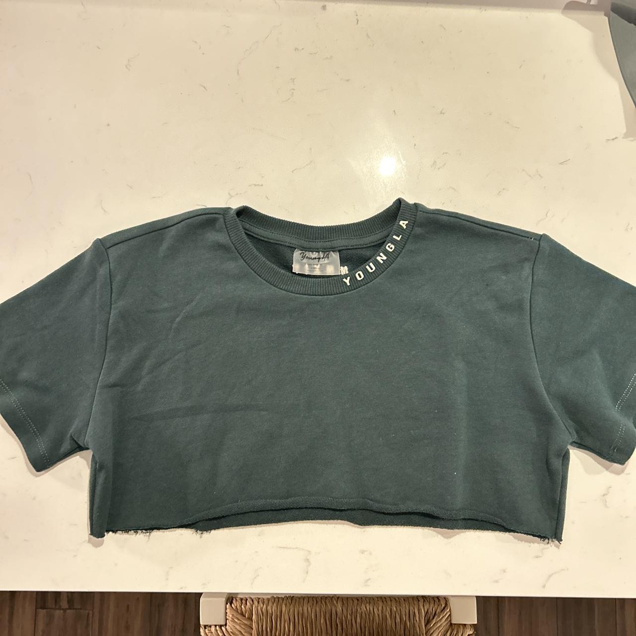 xsmall YoungLa super cropped tee, barely worn! great... - Depop