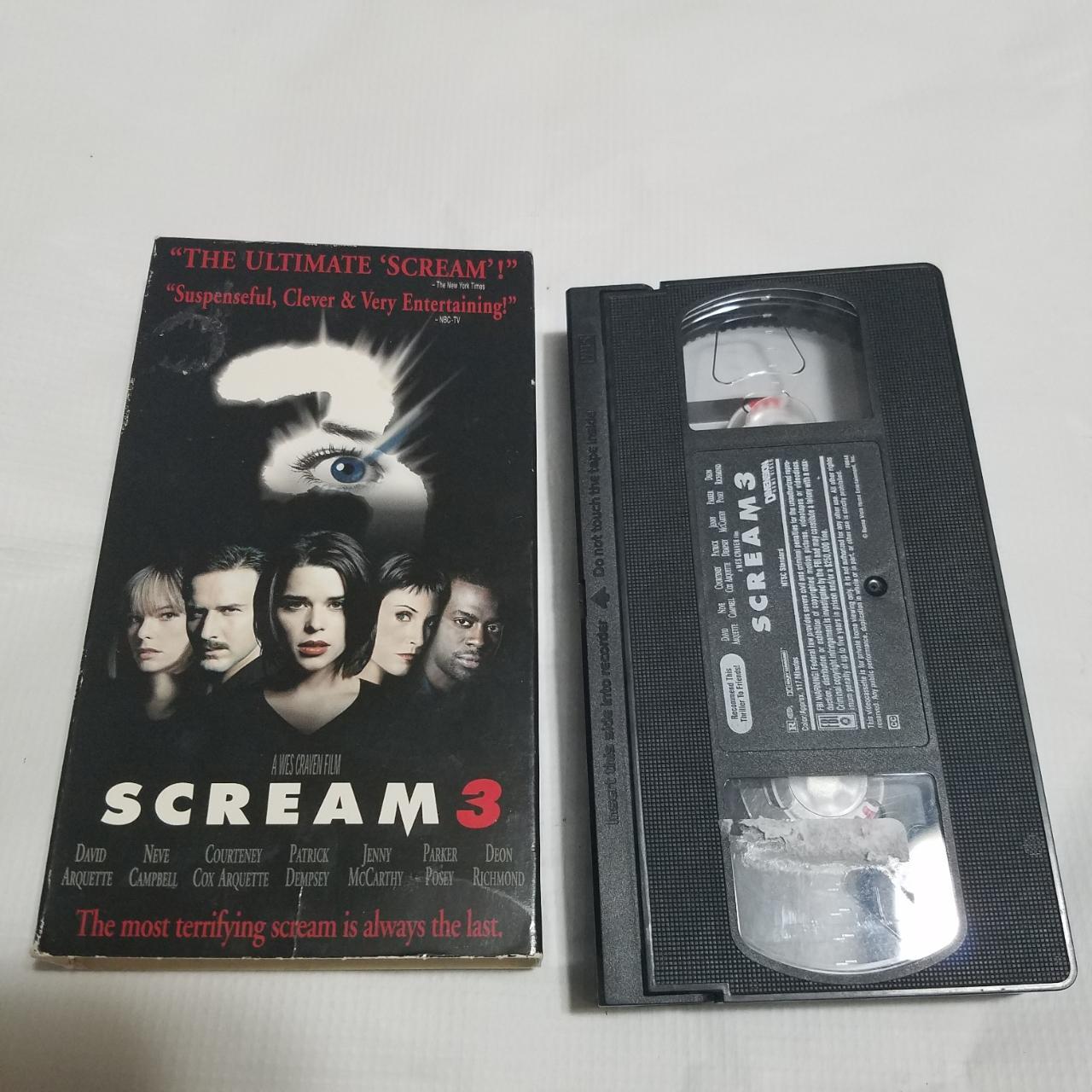 Scream 3 VHS Tape Horror Wes Craven David Arquette... - Depop