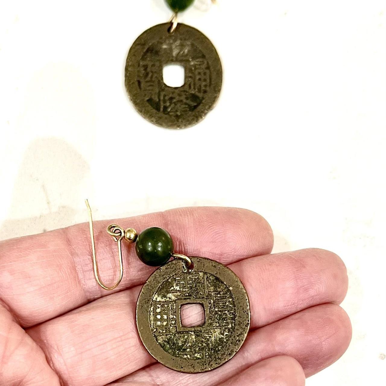 Authentic Vintage Chinese I-Ch'ing Coin with Jade... | Depop