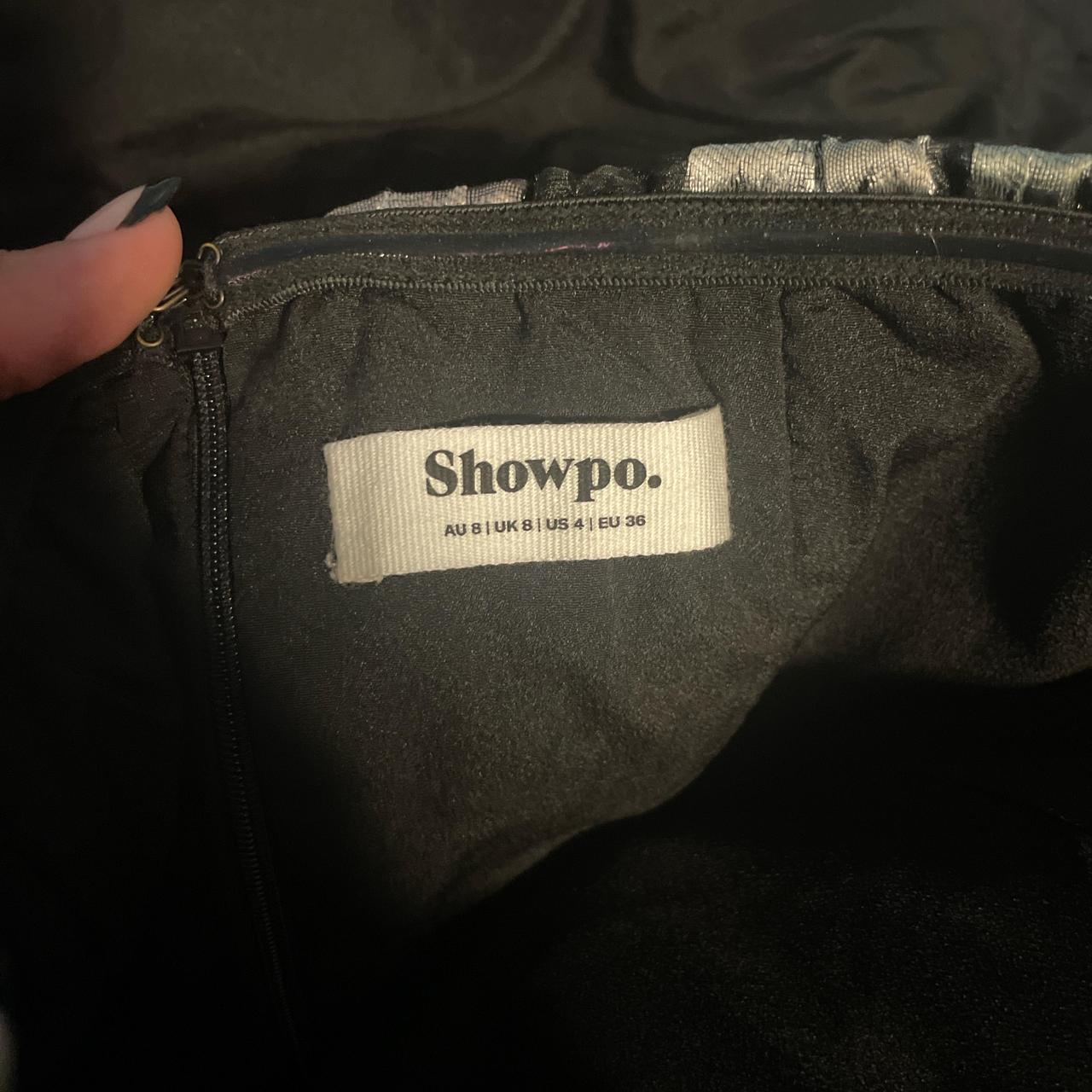 Show po Brailey strapless mini dress in black Size... - Depop