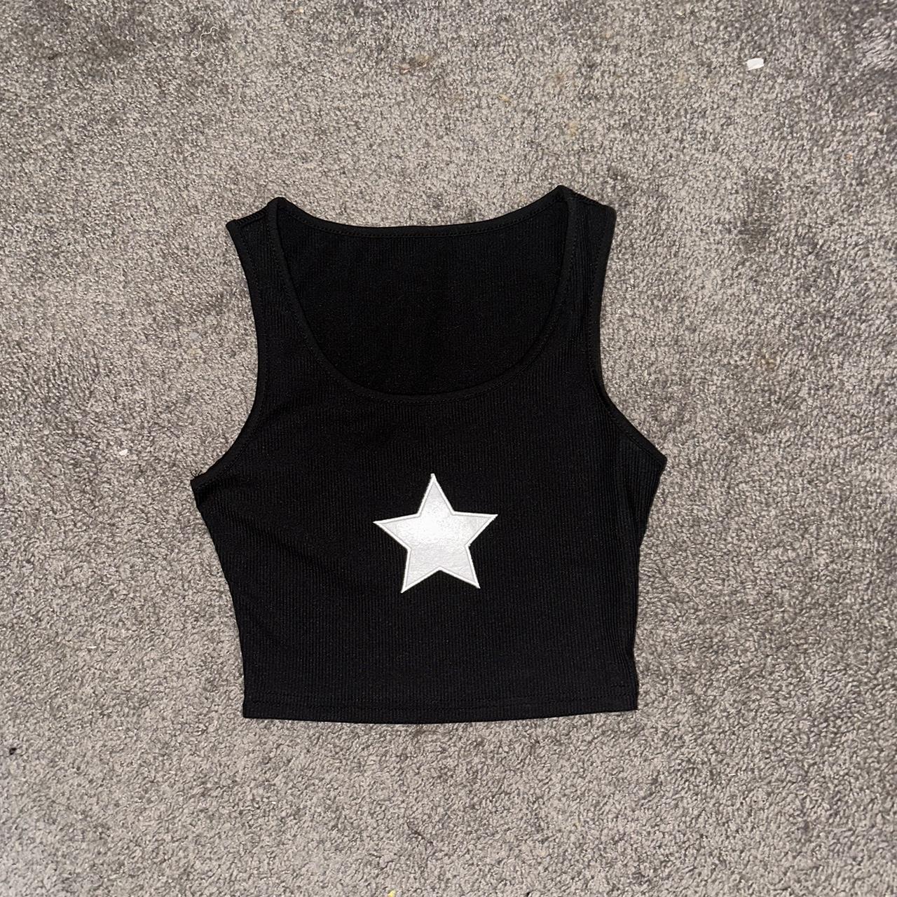 Black and White star tank top - xxs - no... - Depop