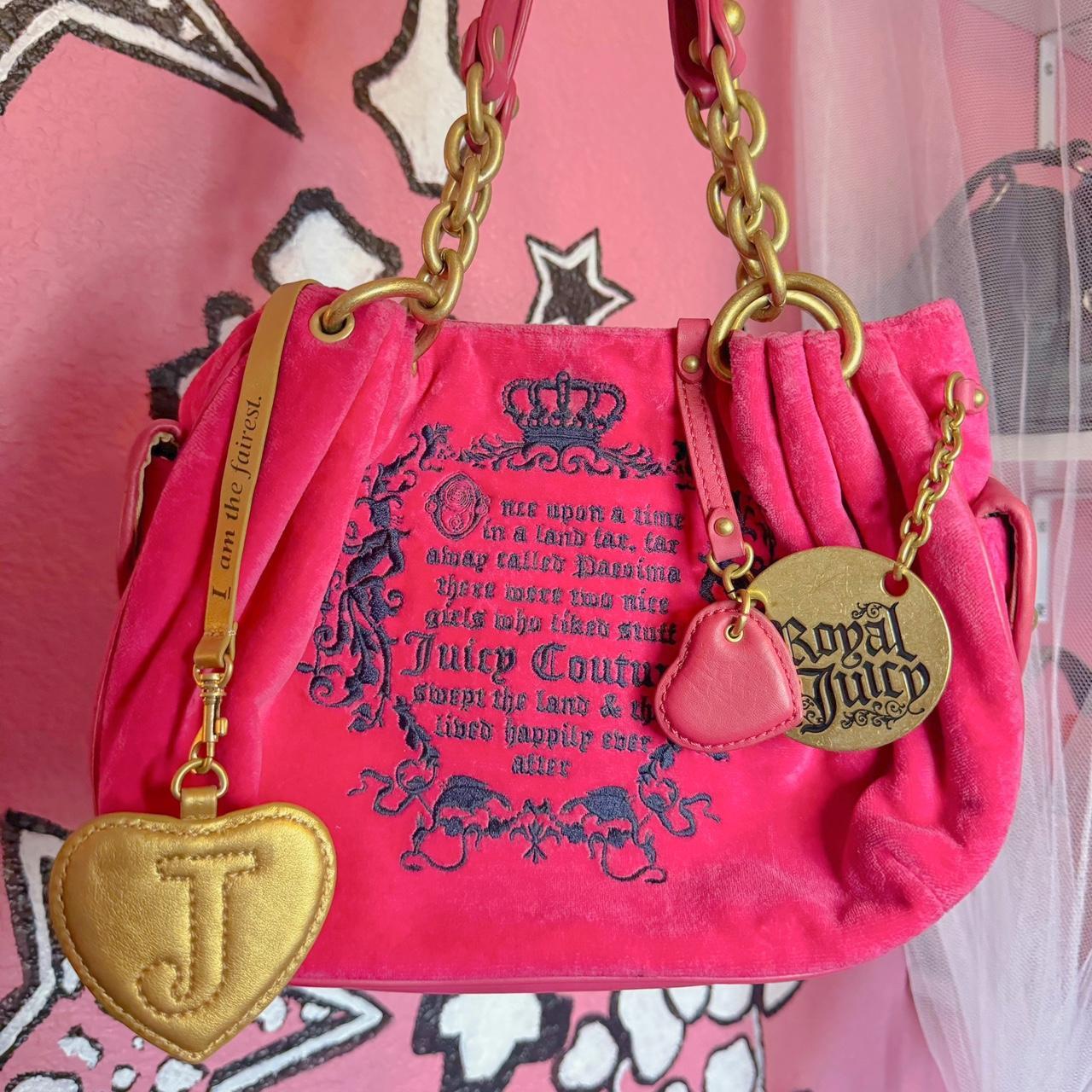 Vintage royal juicy couture hot pink purse Has a... - Depop