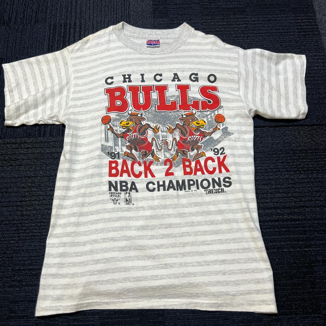 Bulls back to back piece 1992 on the trench ultra... - Depop
