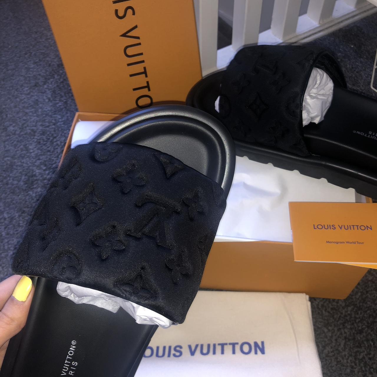 LV pillow slides - size 4 Brand new - comes with... - Depop