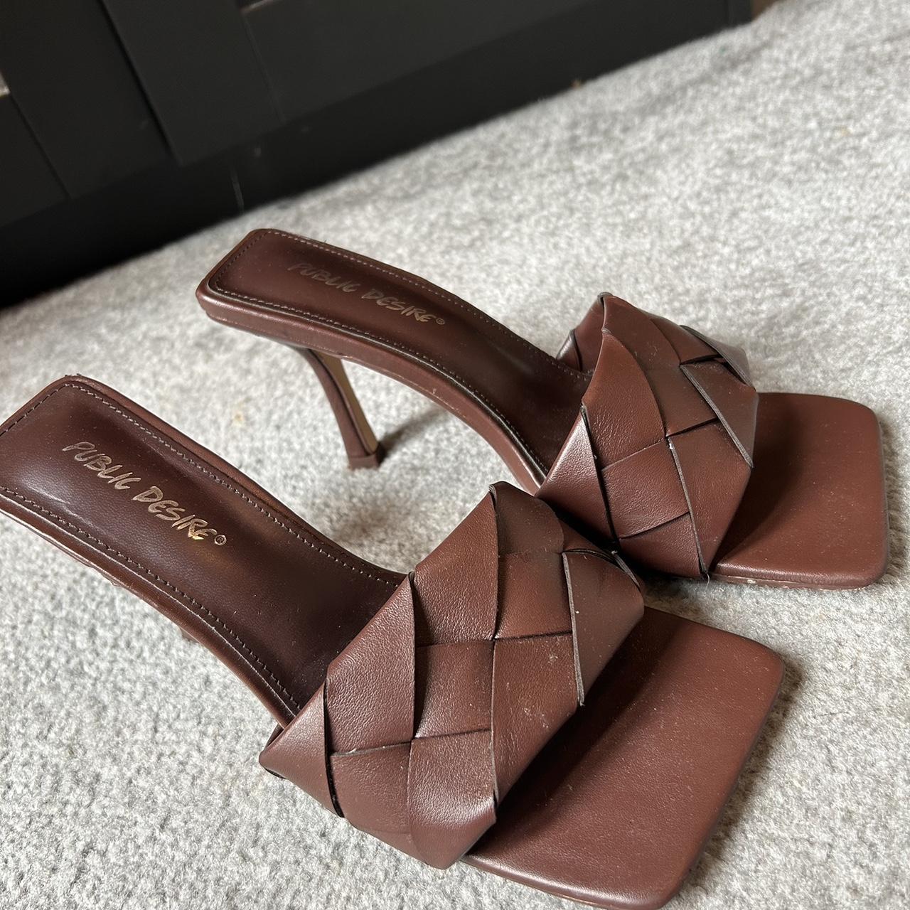Public Desire Women's Brown Mules | Depop