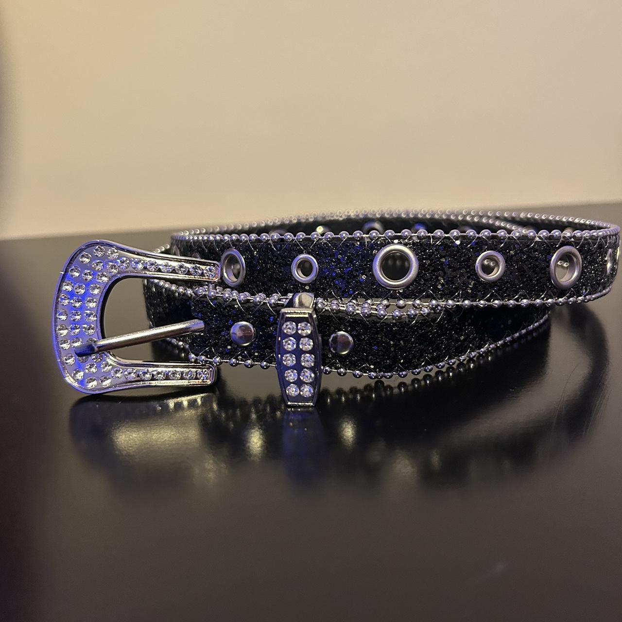 Y2k bb belt/ bb Simon belt black bb belt size up... - Depop