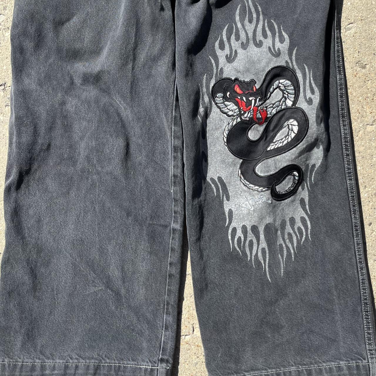 black snake flame jncos in amazing... - Depop
