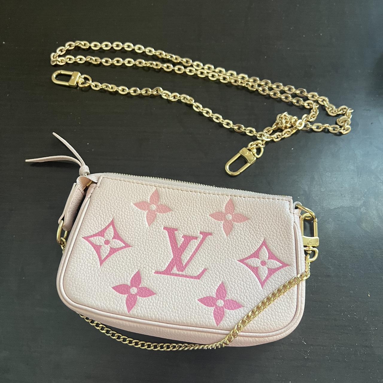 Louis Vuitton Mini Pochette in pink Used twice only!... - Depop