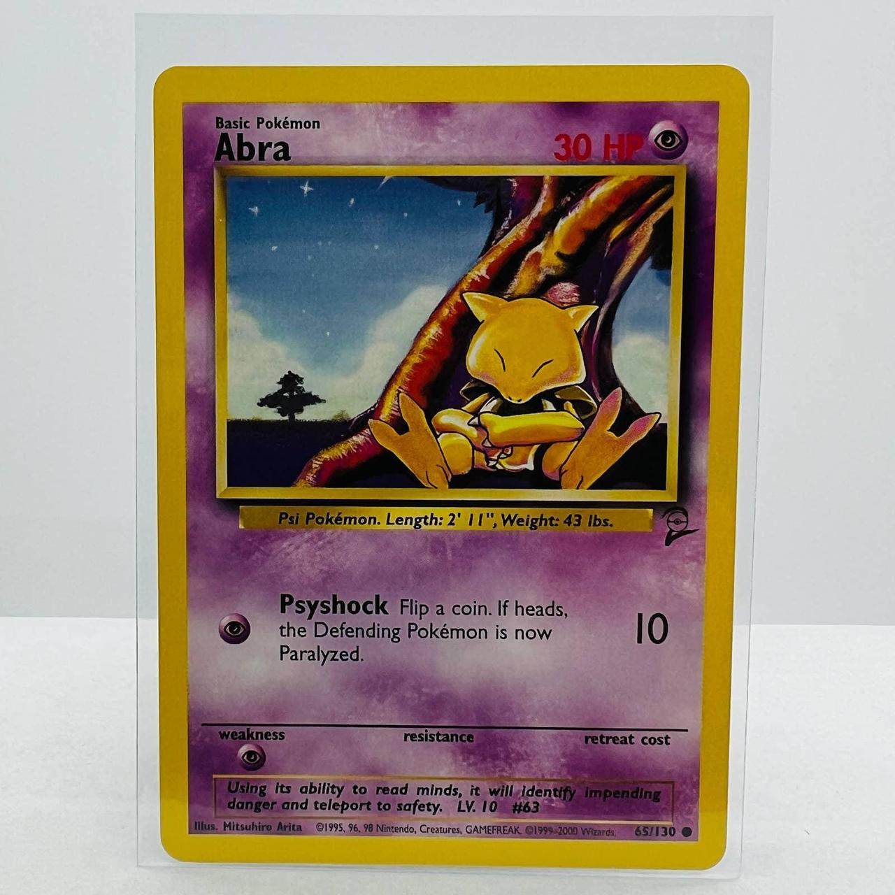 Pokémon Abra 65/130 Base Set 2 Pokemon 2000 WOTC... - Depop