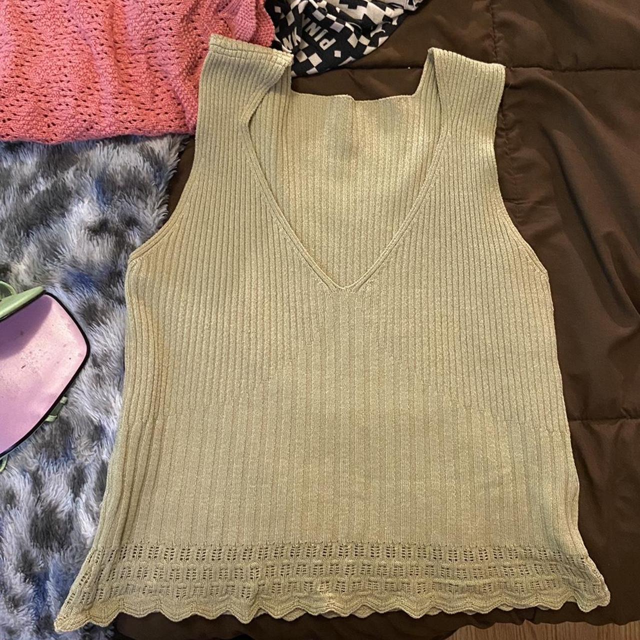 Early 2000’s Y2k Earthy Fairycore Ribbed Knit... - Depop