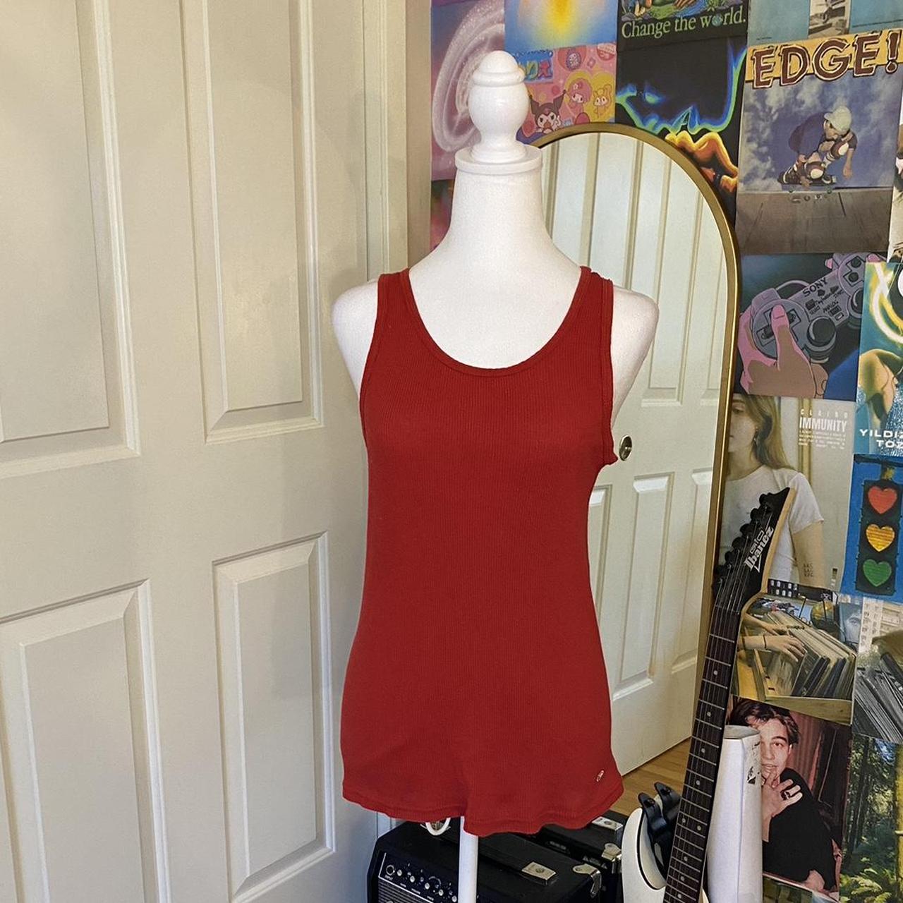 Vintage Y2K Ecko Unltd. Red Color Ribbed Fitted Tank... - Depop