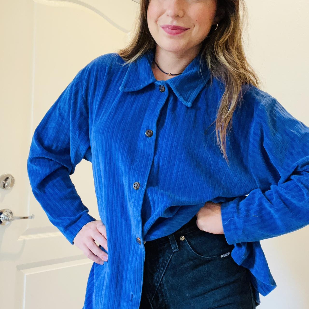 Royal blue soft shacket. Tagged a size 18/20 - Depop