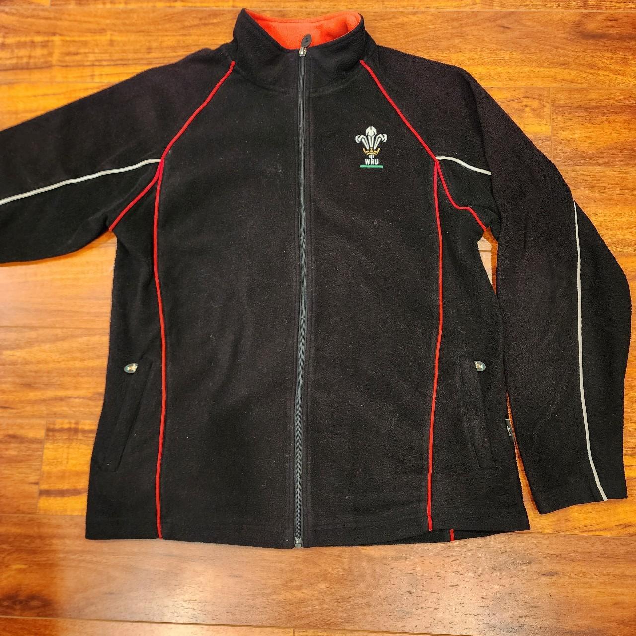 WRU Welsh Rugby Men's Black Full Zip Fleece Jacket... - Depop