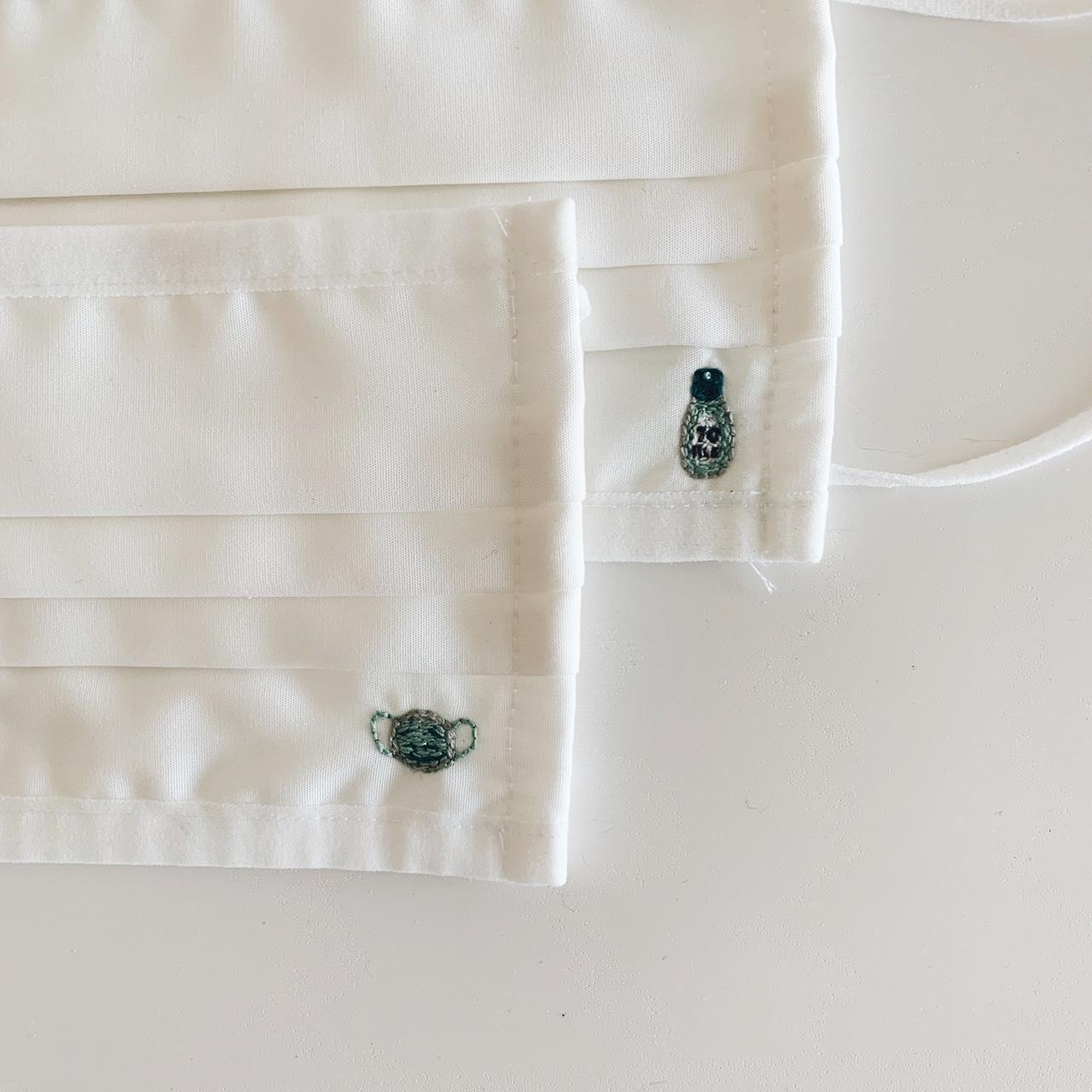 Muji hand embroidered reusable cotton masks 1 pack:... - Depop