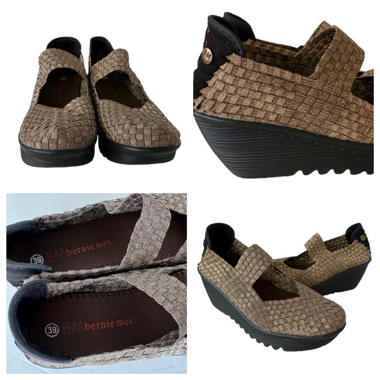 Bernie Mev Women's Gold and Brown Sandals | Depop