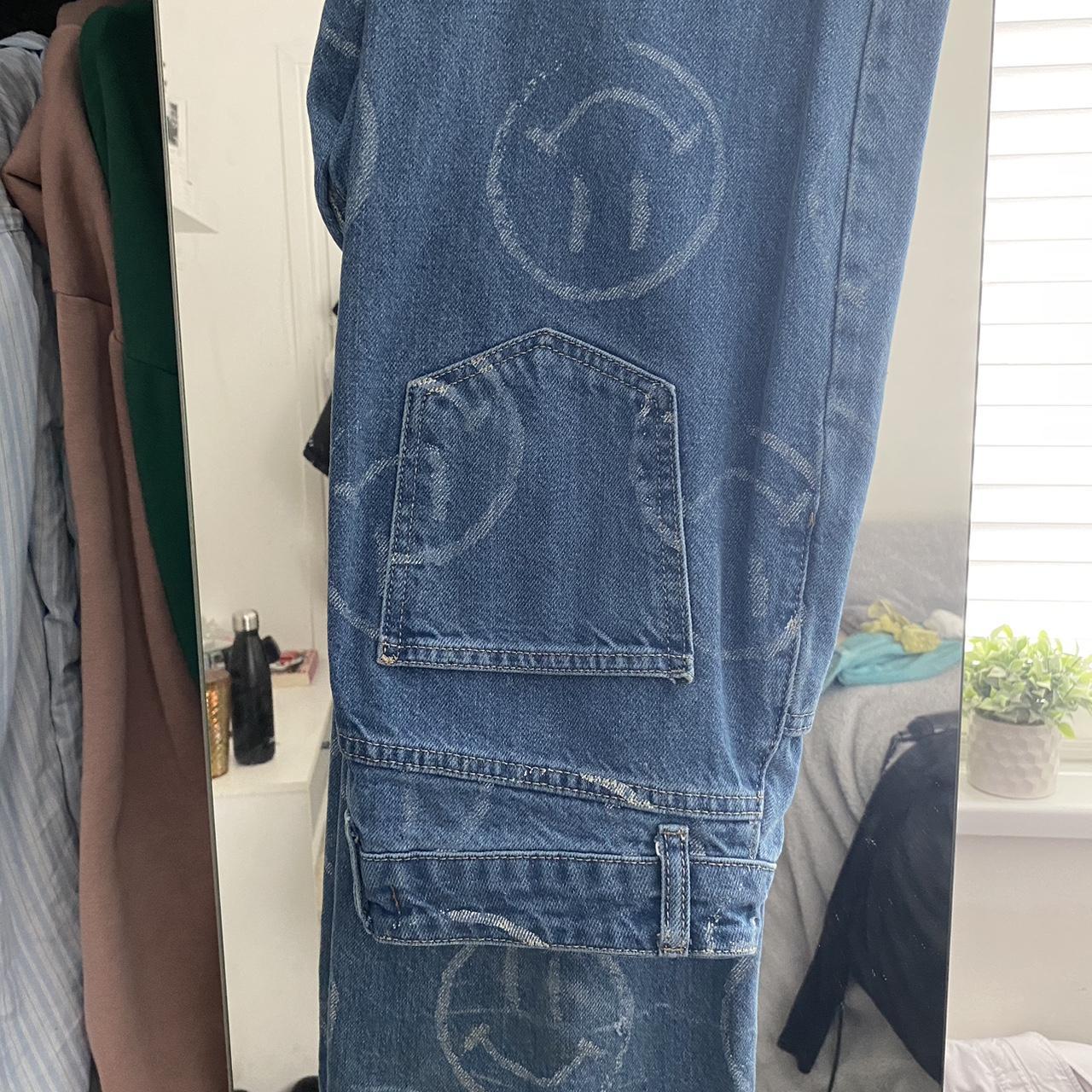 Oversized Smiley face jeans from boohoo So cool... - Depop