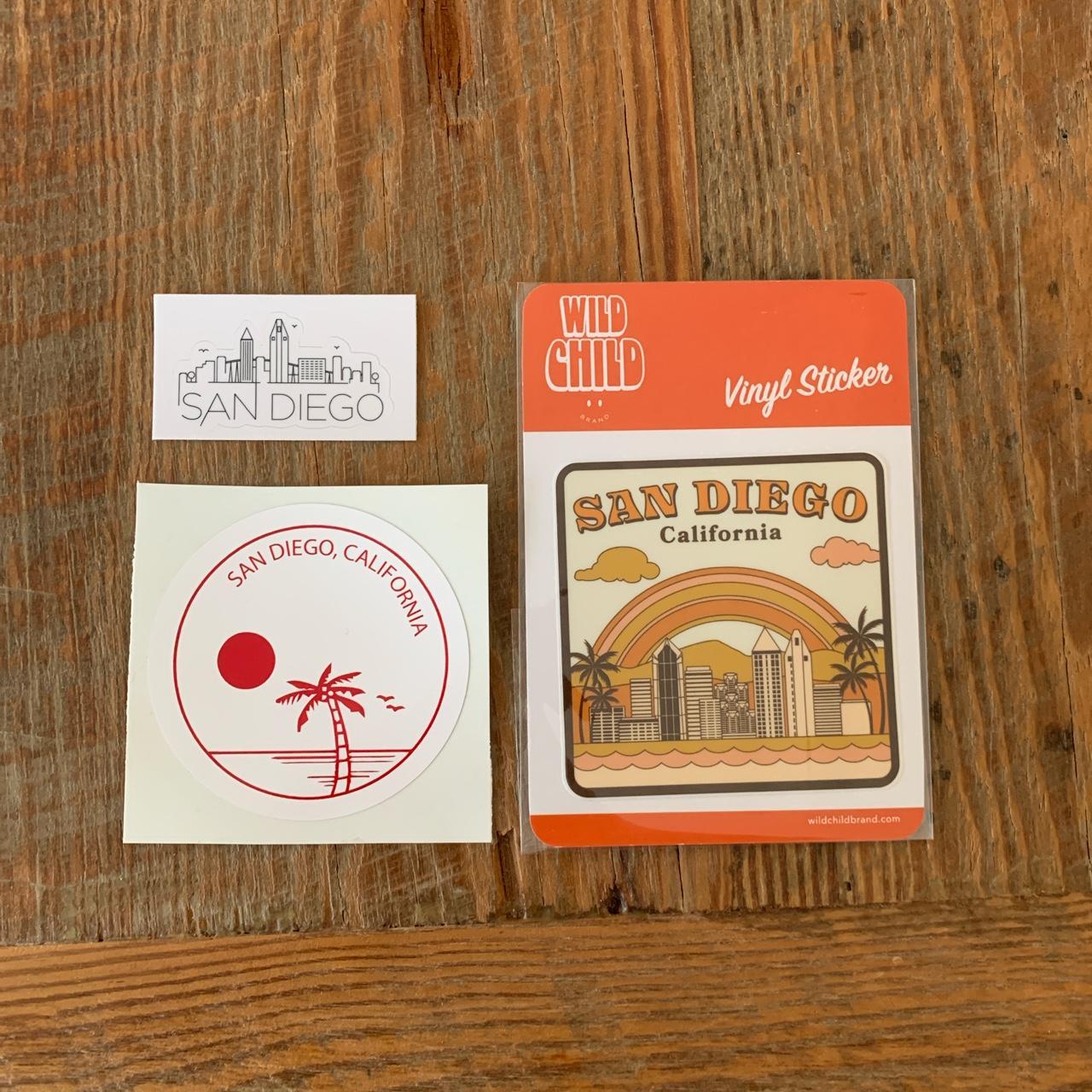 Set of three San Diego California stickers. One... - Depop
