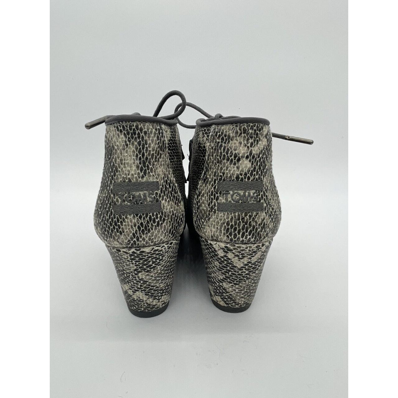 TOMS Womens Faux Snake Kala Round Toe Wedge Suede... - Depop