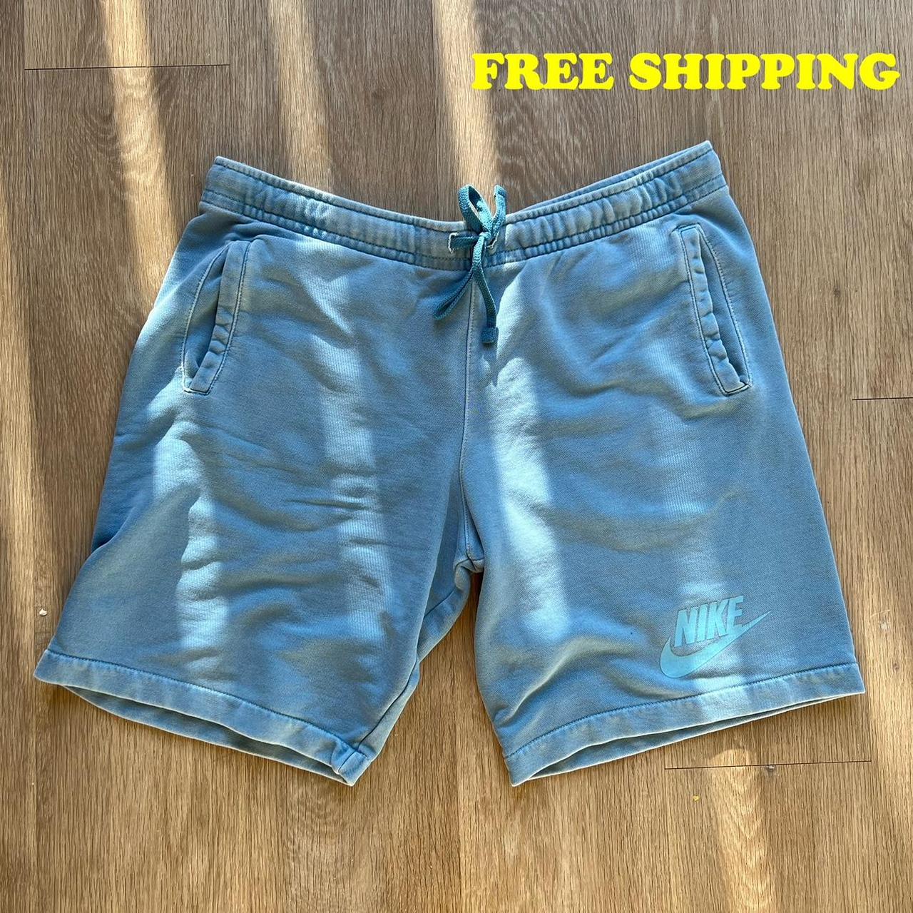 BLUE NIKE JOGGER SHORTS -no noticeable flaws -FREE... - Depop