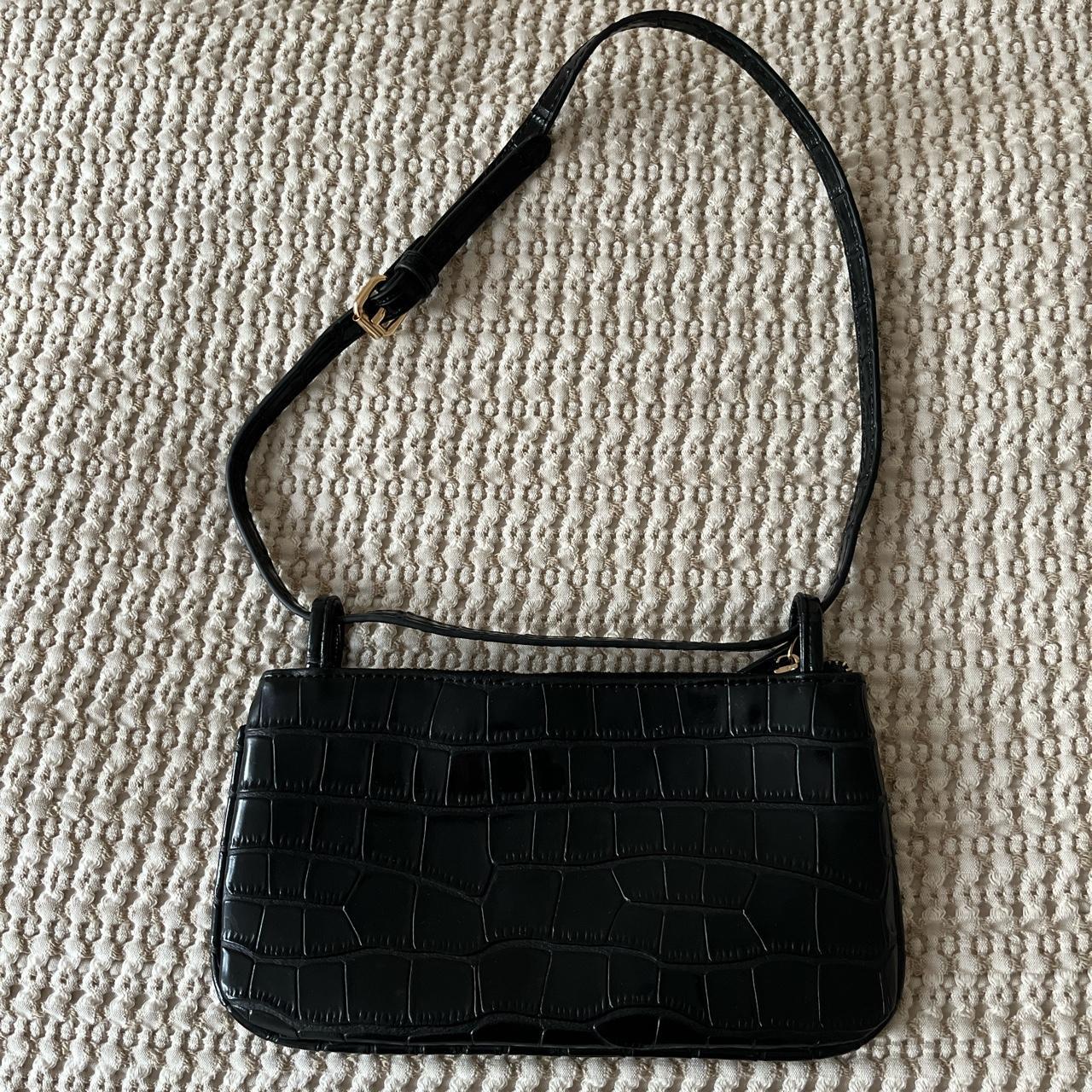 Glassons black croc skin shoulder bag can... - Depop