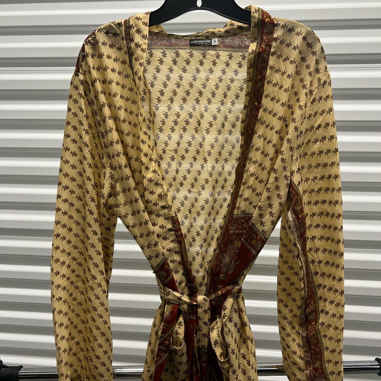 Unique Earthbound 100% Silk Robe Made of Recycled... - Depop
